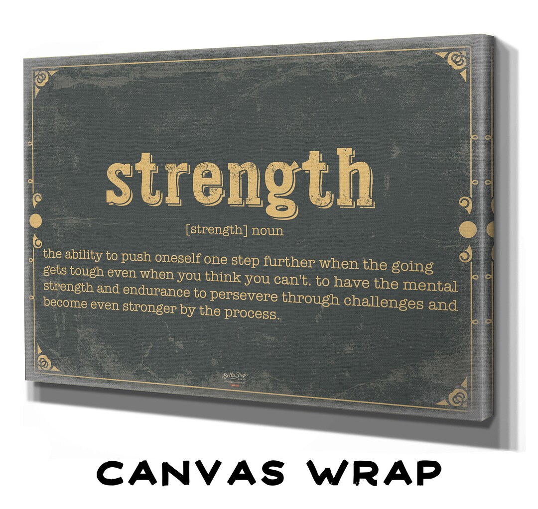 Strength Word Definition Wall Art - Gift for Strength Dictionary ...