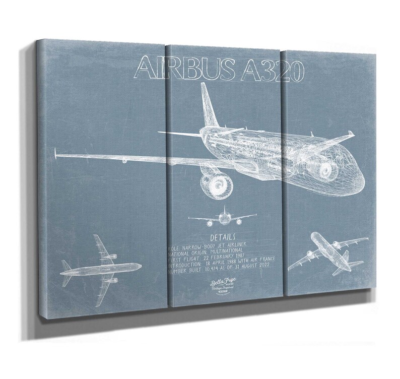 Airbus A320 Aircraft Blueprint Wall Art Original Aviation - Etsy
