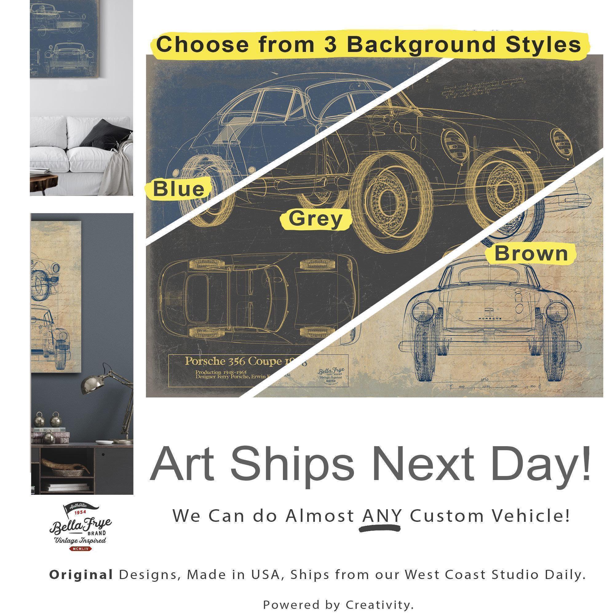 Vintage 1957 Chevy 3100 Stepside Pickup Model Print, Original Blueprint ...