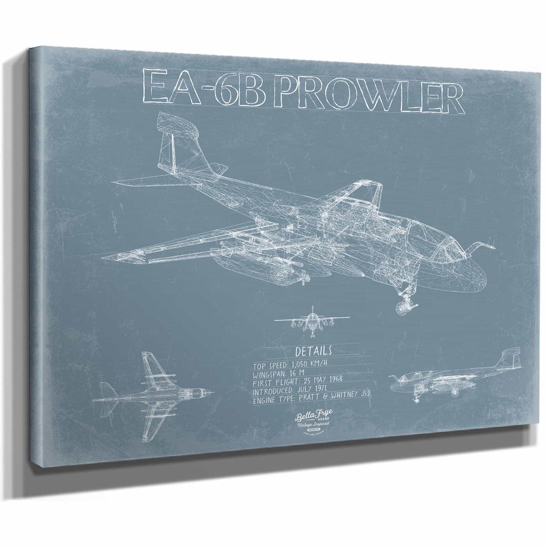 Northrop Grumman EA-6B Prowler Aircraft Blueprint Wall Art - Original ...
