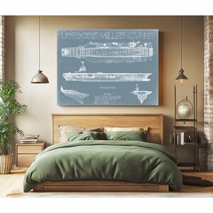 USS Doris Miller (CVN-81) Blueprint Wall Art - Original Carrier Print ...