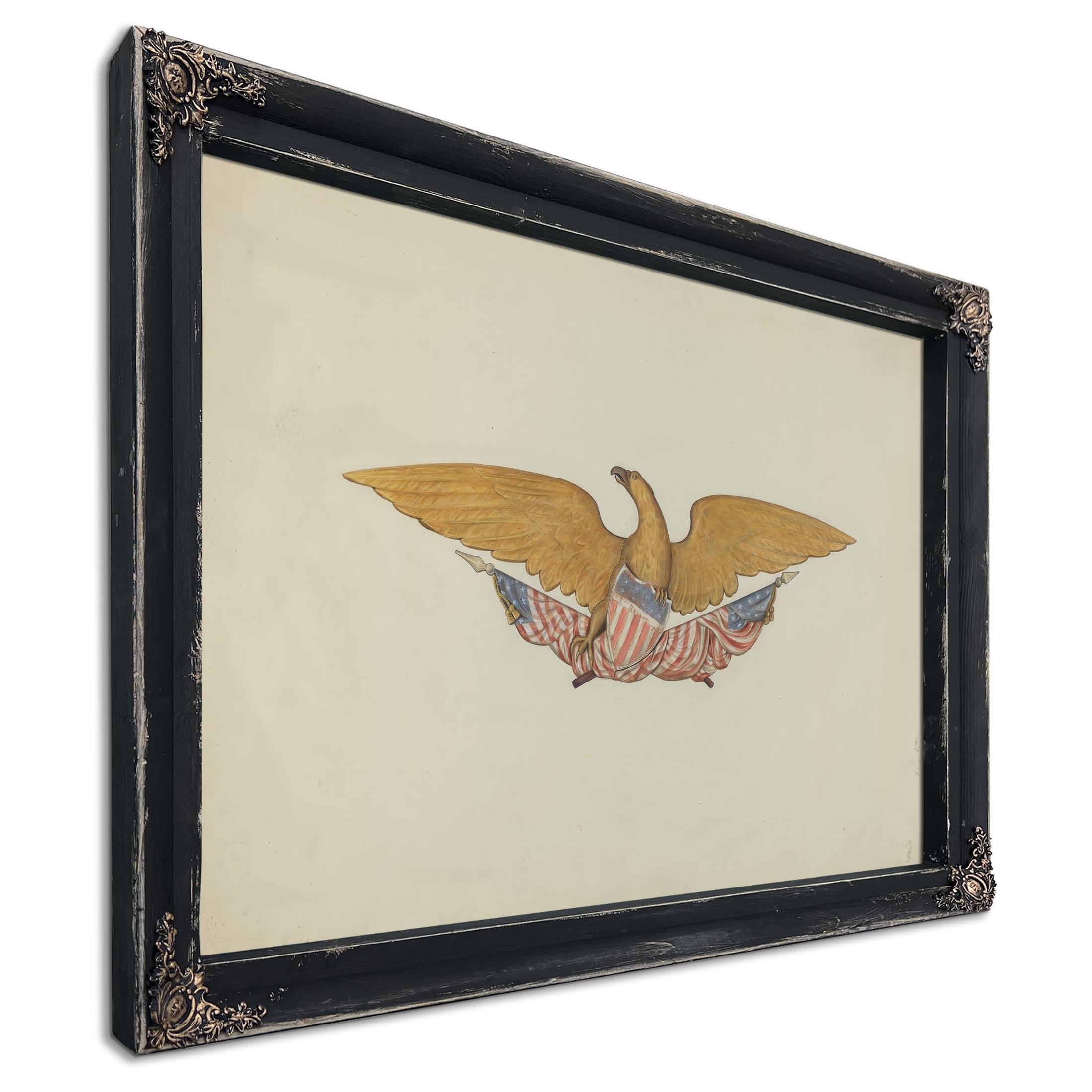 Vintage Eagle Print: Patriotic Americana Wall Art, Framed Canvas Option ...