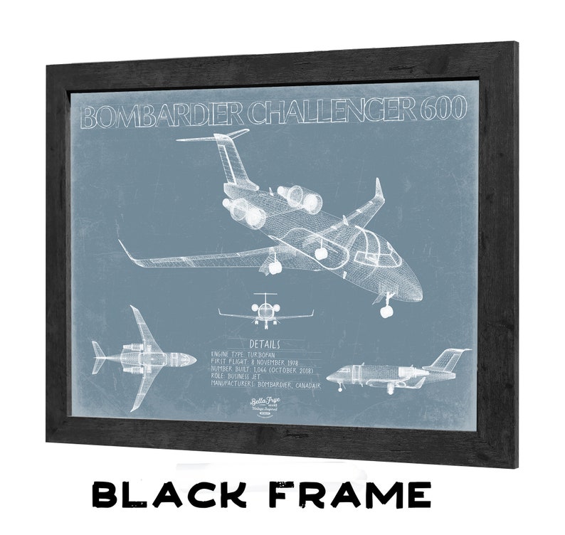 Bombardier Challenger 600 Aircraft Blueprint Wall Art - Etsy