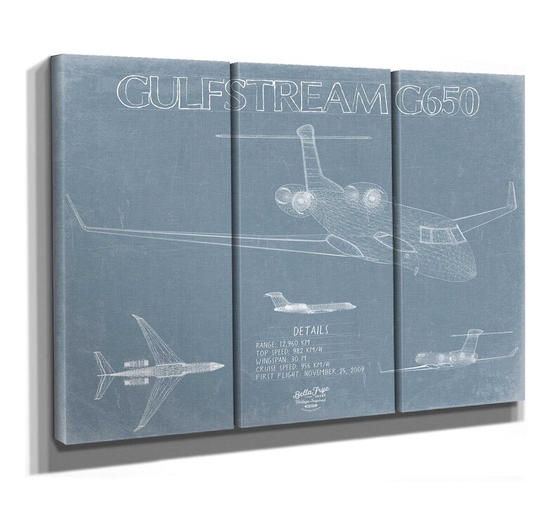 Gulfstream G650 Aircraft Blueprint Wall Art Original - Etsy