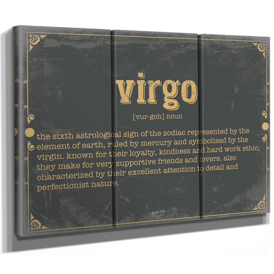 Virgo Word Definition Wall Art - Gift for Virgo Dictionary Artwork - Etsy