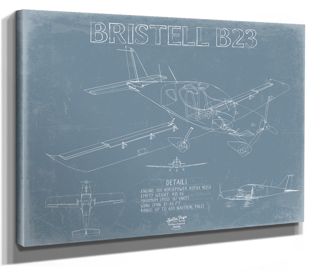 Bristell B23 Aircraft Blueprint Wall Art - Original Airplane Print - Etsy