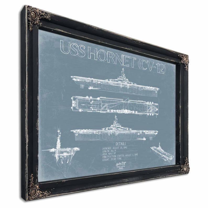 USS Hornet (CV-12) Blueprint Wall Art - Original Carrier Print - Etsy