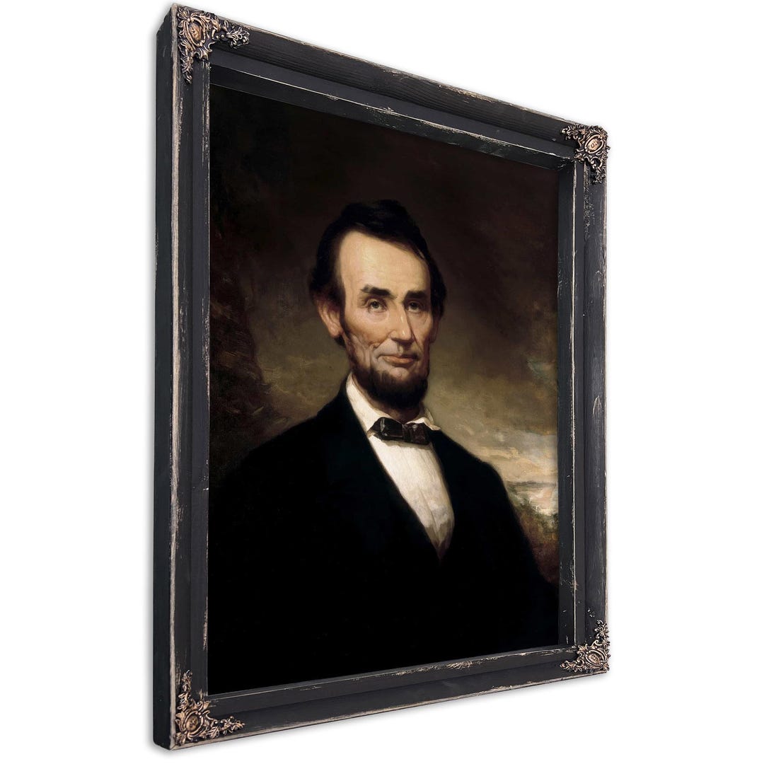 Abraham Lincoln Portrait: Vintage Historical Art Print, Ornate Frame ...