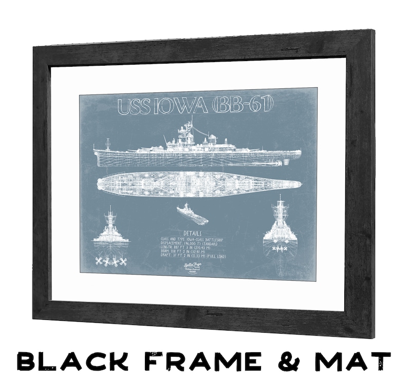 USS Iowa BB-61 Blueprint Wall Art Original Battleship - Etsy