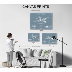 Lockheed AC-130U Spooky Blueprint Wall Art - Original Aviation Plane ...