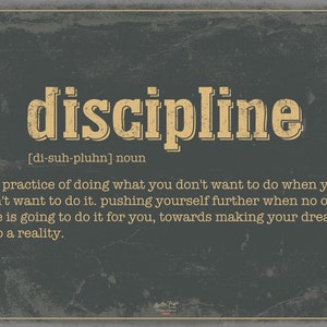 Discipline Word Definition Wall Art Gift for Discipline Dictionary ...