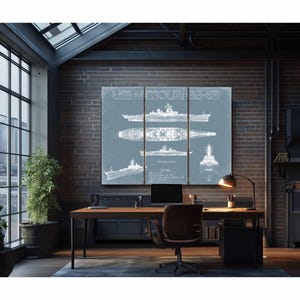 USS Missouri (BB-63) Blueprint Wall Art - Original Battleship Print - Etsy