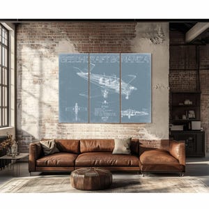 Beechcraft Bonanza Aircraft Blueprint Wall Art - Original Aviation ...