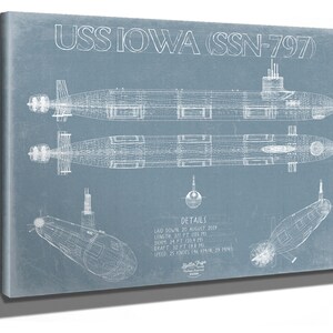 USS Iowa (SSN-797) Blueprint Wall Art - Original Submarine Print - Etsy
