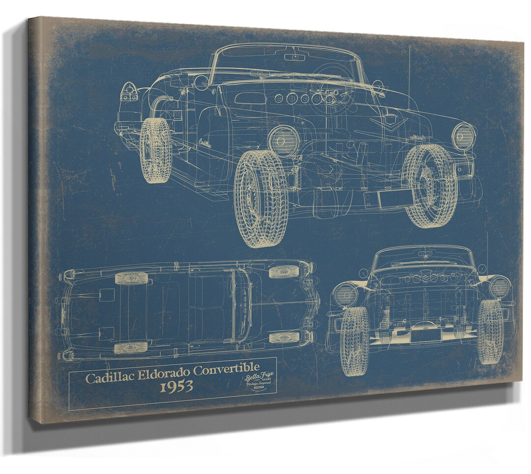 Vintage 1953 Convertible Car Blueprint - Gifts for Dad - Original ...