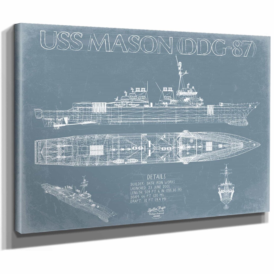 USS Mason (DDG-87) Blueprint Wall Art - Original Guided-missile ...