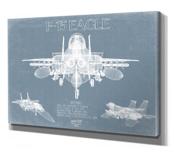 F-15 Eagle Aircraft Blueprint Wall Art Original Fighter - Etsy