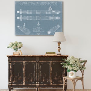 USS Iowa (SSN-797) Blueprint Wall Art - Original Submarine Print - Etsy
