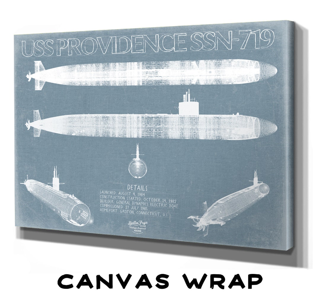 USS Providence (SSN-719) Blueprint Wall Art - Original Submarine Print ...