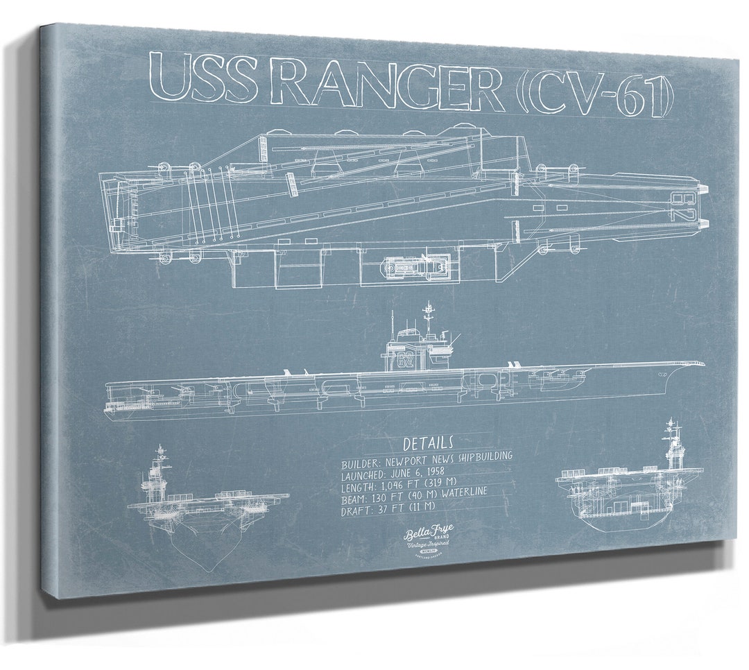 USS Ranger CV-61 Blueprint Wall Art Original Carrier Print - Etsy