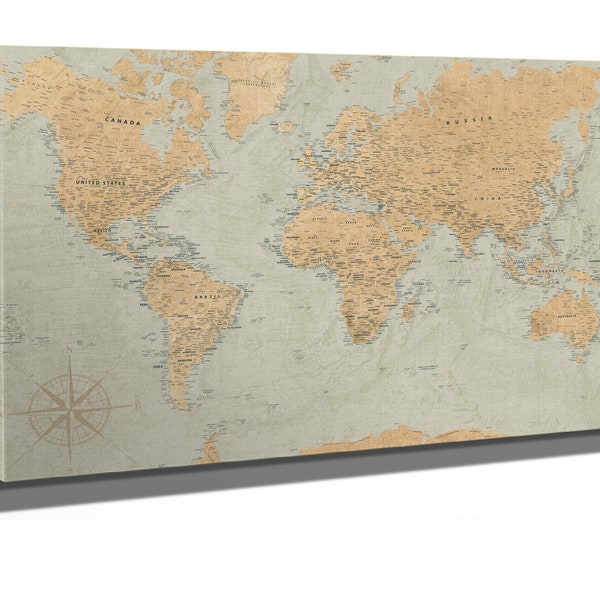 Canvas World Map - Etsy