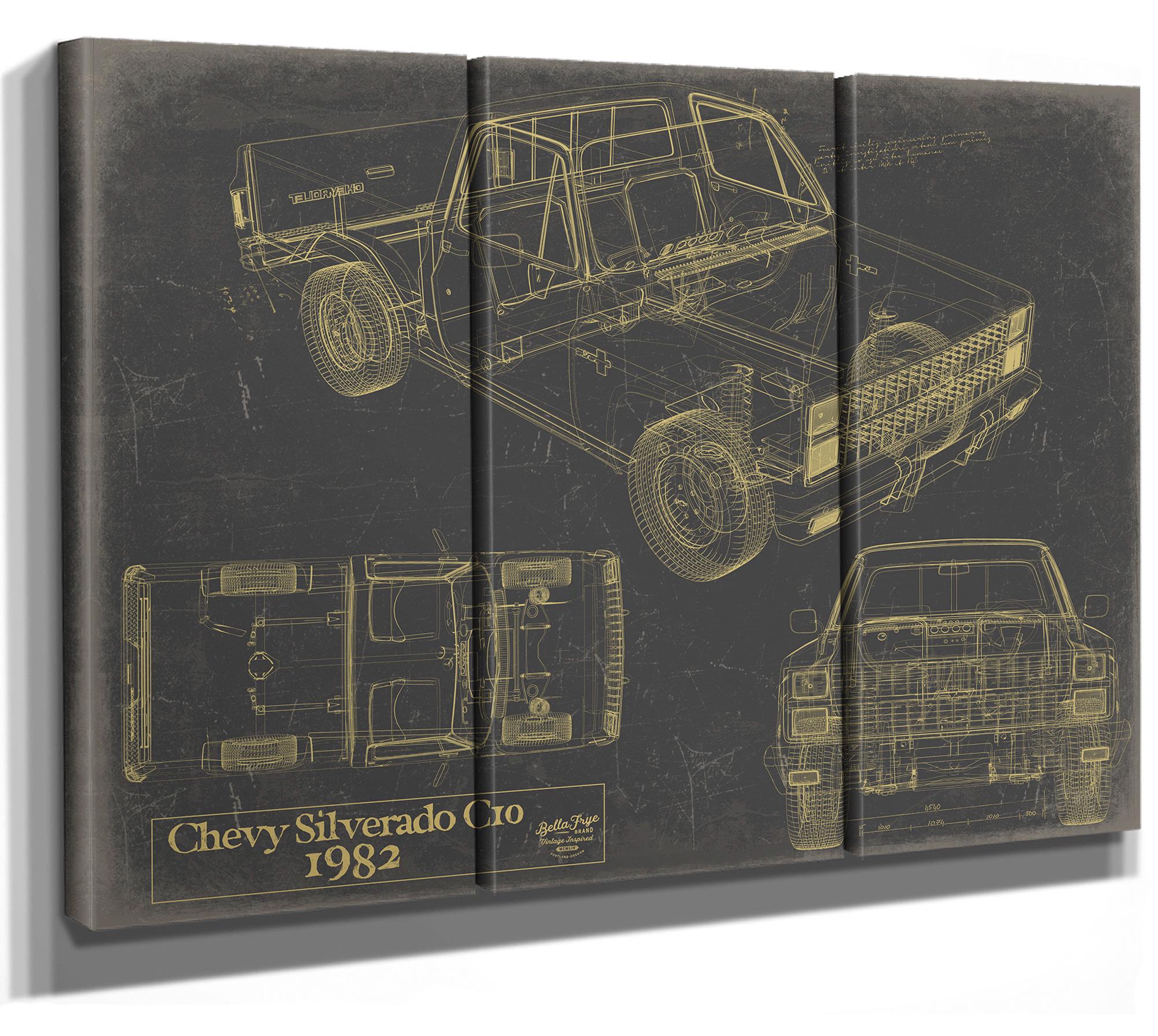 1982 Chevy Silverado C10 Blueprint Art: Vintage Car Model Print - Etsy