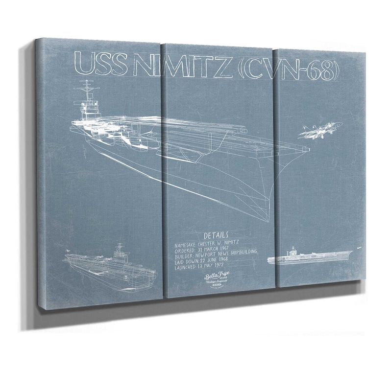 USS Nimitz CVN-68 Blueprint Wall Art Original Carrier Print - Etsy