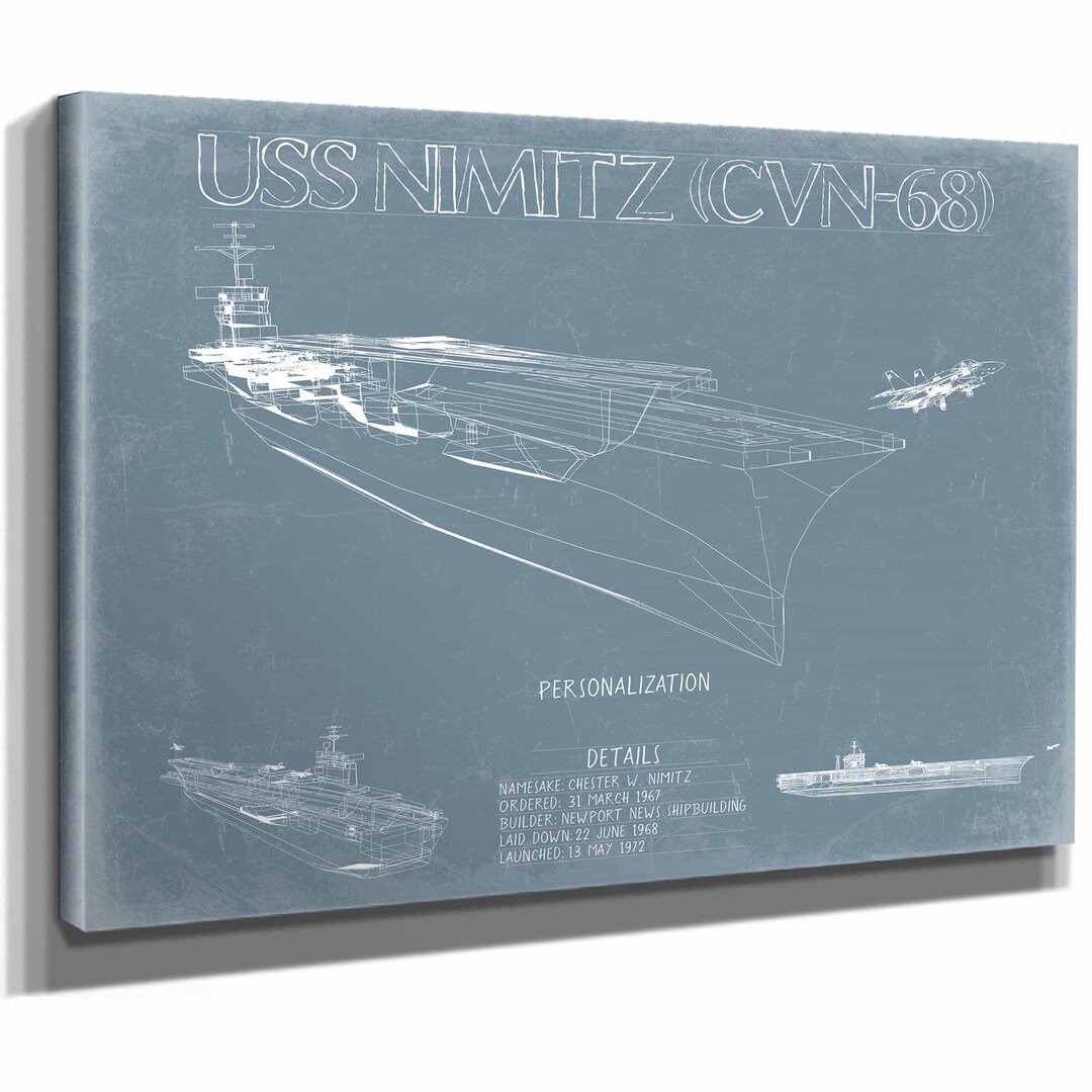USS Nimitz CVN-68 Blueprint Wall Art - Original Carrier Print - Etsy
