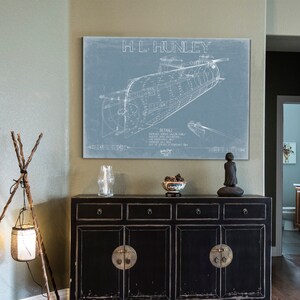 H.L Hunley Blueprint Wall Art - Original CSS Hunley Submarine Print - Etsy