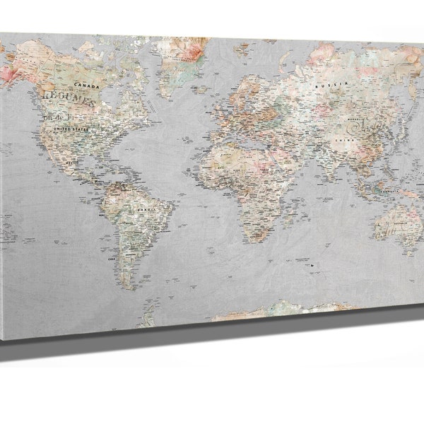 Canvas World Map - Etsy