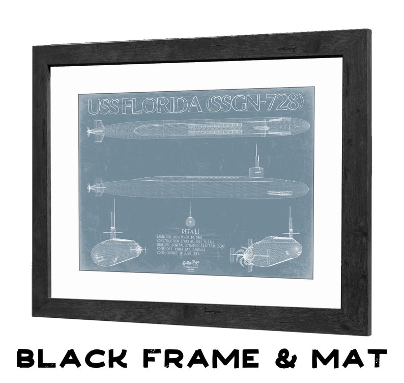 USS Florida SSGN-728 Blueprint Wall Art Original Submarine - Etsy