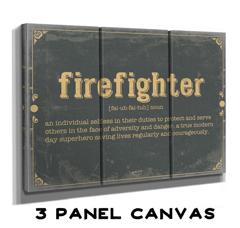 Firefighter Word Definition Wall Art Gift for Firefighter - Etsy