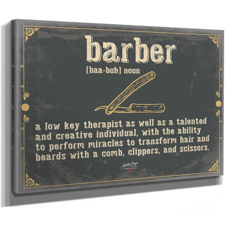 Barber Word Definition Wall Art - Gift for Barber Dictionary Artwork - Etsy