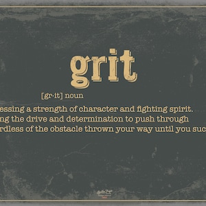 Grit Word Definition Wall Art - Gift for Grit Dictionary Artwork - Etsy
