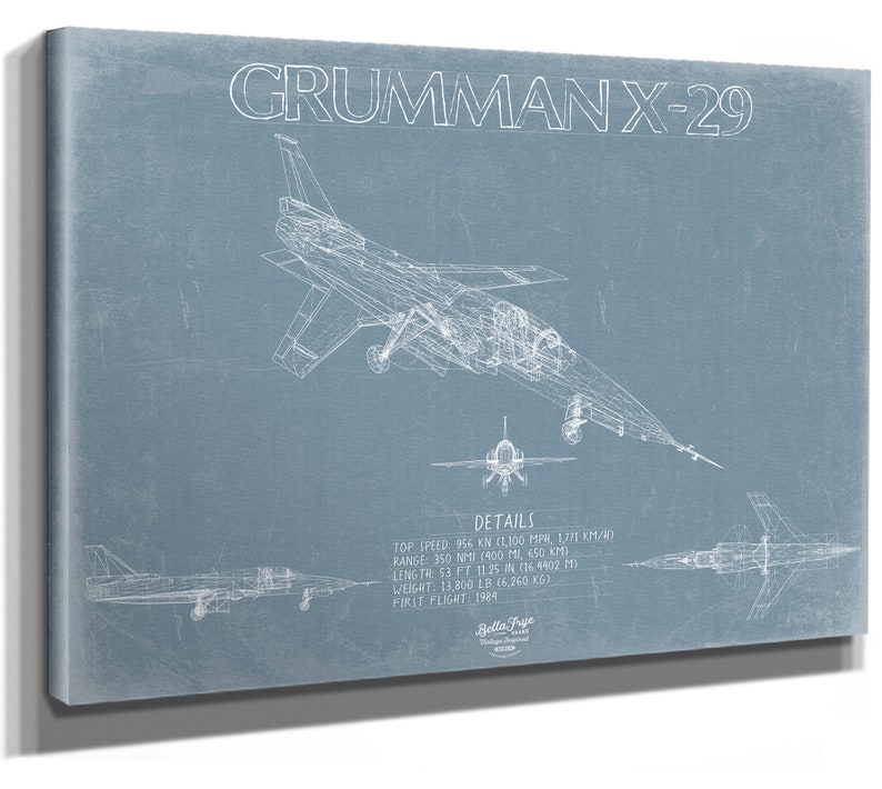 Grumman X-29 Aircraft Blueprint Wall Art Original Airplane - Etsy
