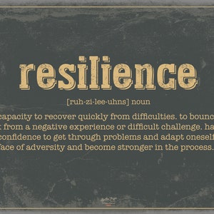 Resilience Word Definition Wall Art - Gift for Resilience Dictionary ...