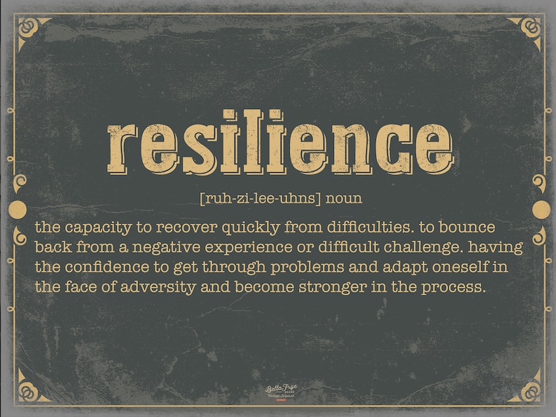 Resilience Word Definition Wall Art Gift for Resilience - Etsy