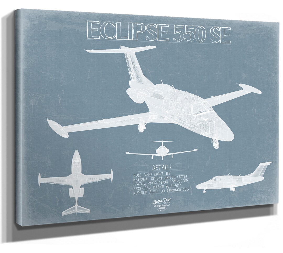 Eclipse 550 SE Aircraft Blueprint Wall Art - Original Airplane Print - Etsy