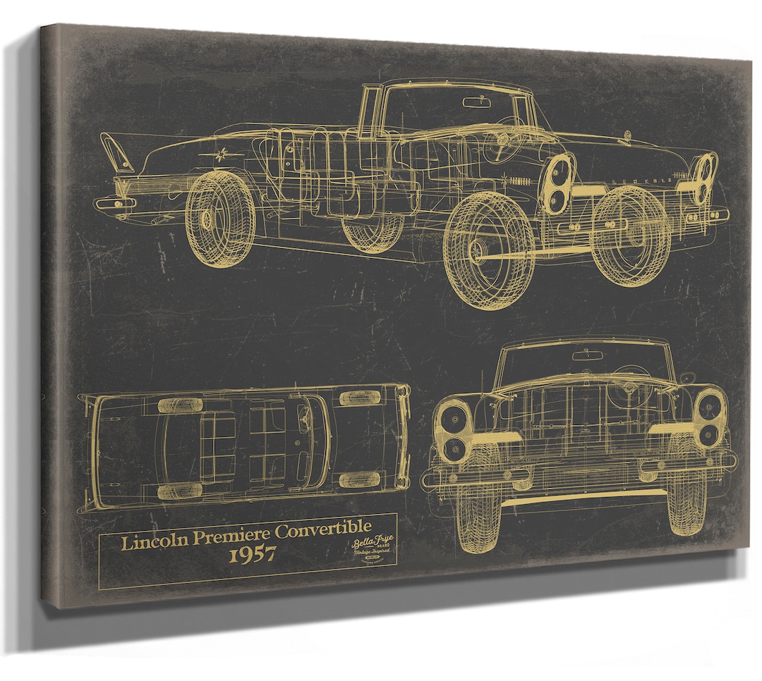 Original 1957 Convertible Premiere Car Blueprint - Gifts for Dad ...