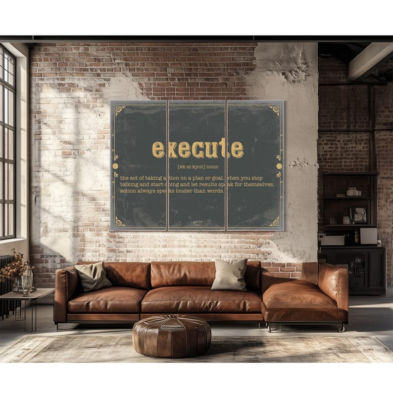 Execute Word Definition Wall Art - Gift for Strength Dictionary Artwork ...