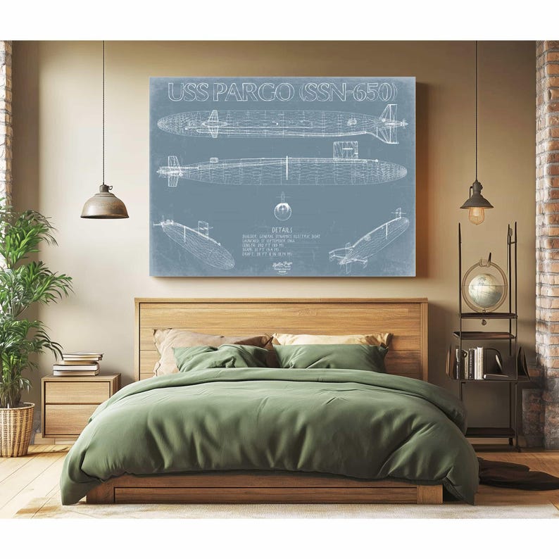 USS Pargo (SSN-650) Blueprint Wall Art - Original Nuclear-powered ...