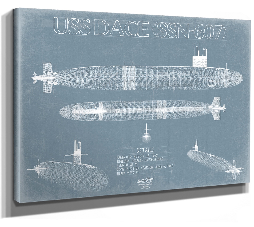 USS Dace SSN-607 Blueprint Wall Art Original Submarine - Etsy