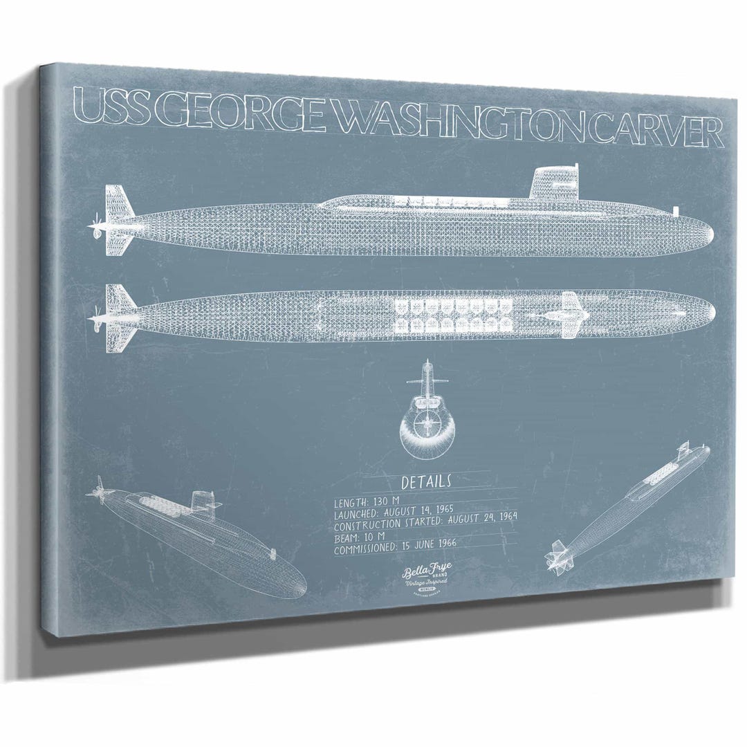 USS George Washington Carver (SSBN-656) Blueprint Wall Art - Original ...