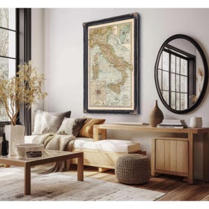 Framed Italy Vintage Map - Ornate Embellishment Frame With Print - Etsy