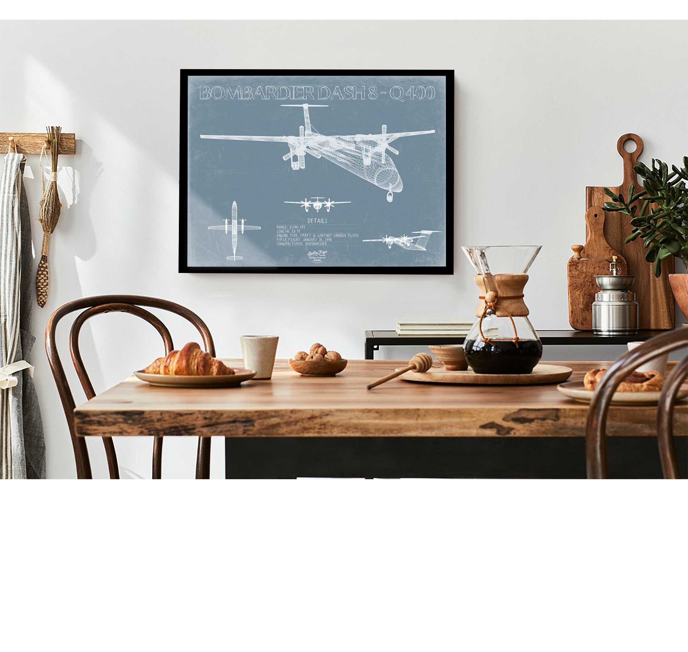Bombardier Dash 8 Q400 Aircraft Blueprint Wall Art Original - Etsy Canada