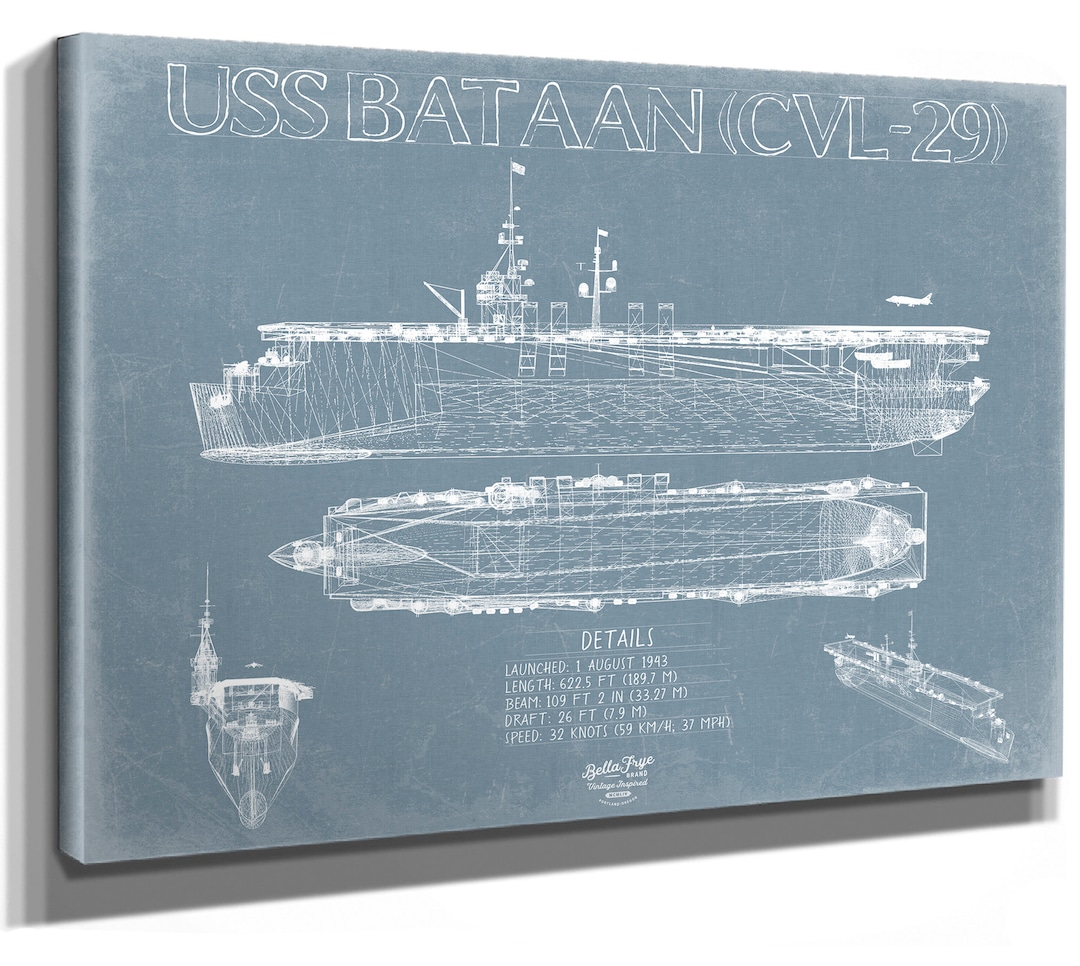 USS Bataan (CVL-29) Blueprint Wall Art - Original Carrier Print - Etsy