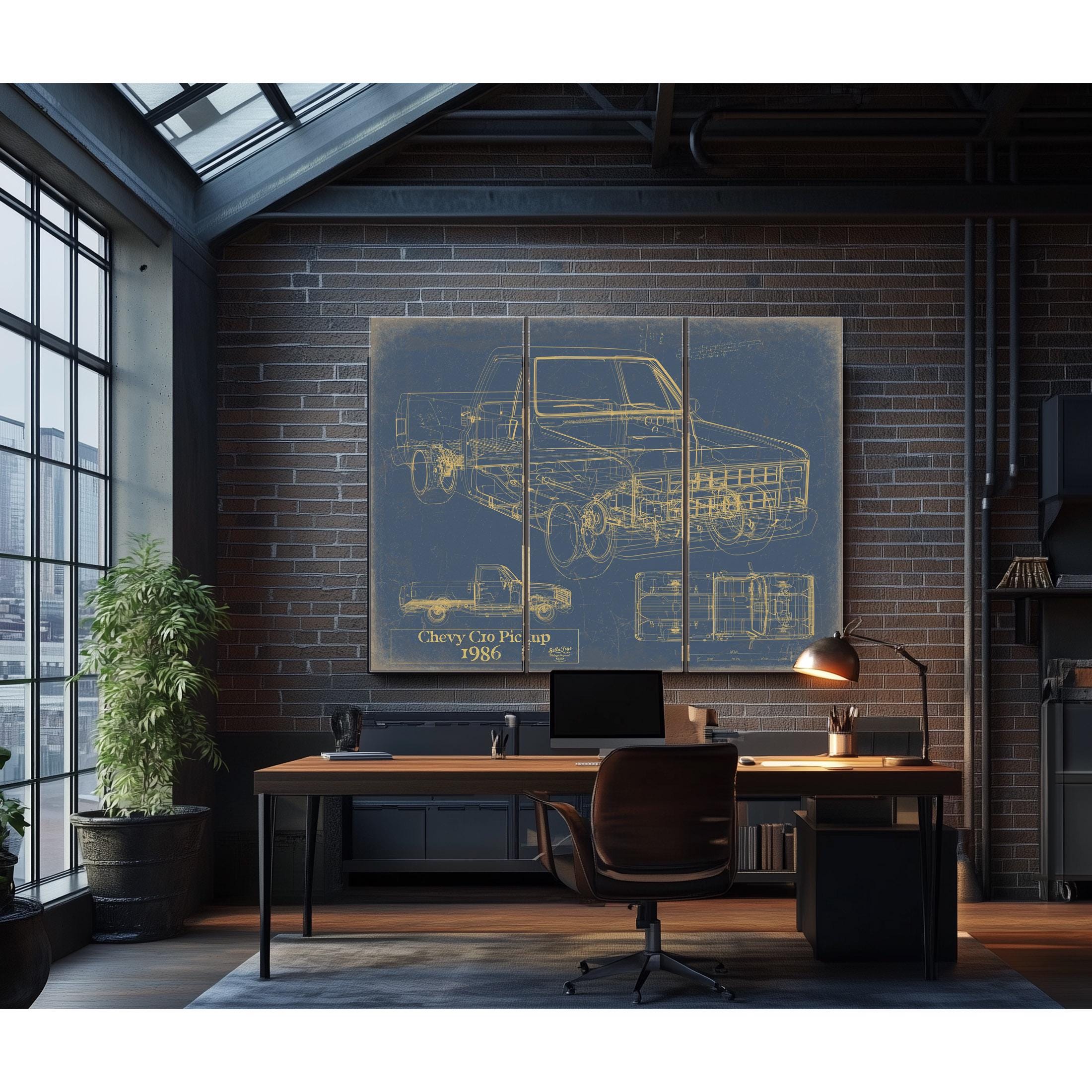 1986 Chevy C10 Blueprint Art: Vintage Car Model Print - Etsy