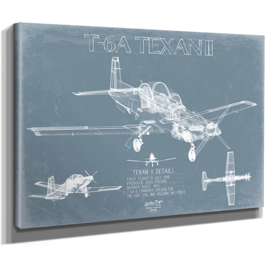 T-6A Texan II Blueprint Wall Art - Original Airplane Print - Etsy