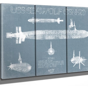 USS Seawolf (SSN-21) Blueprint Wall Art - Original Submarine Print - Etsy