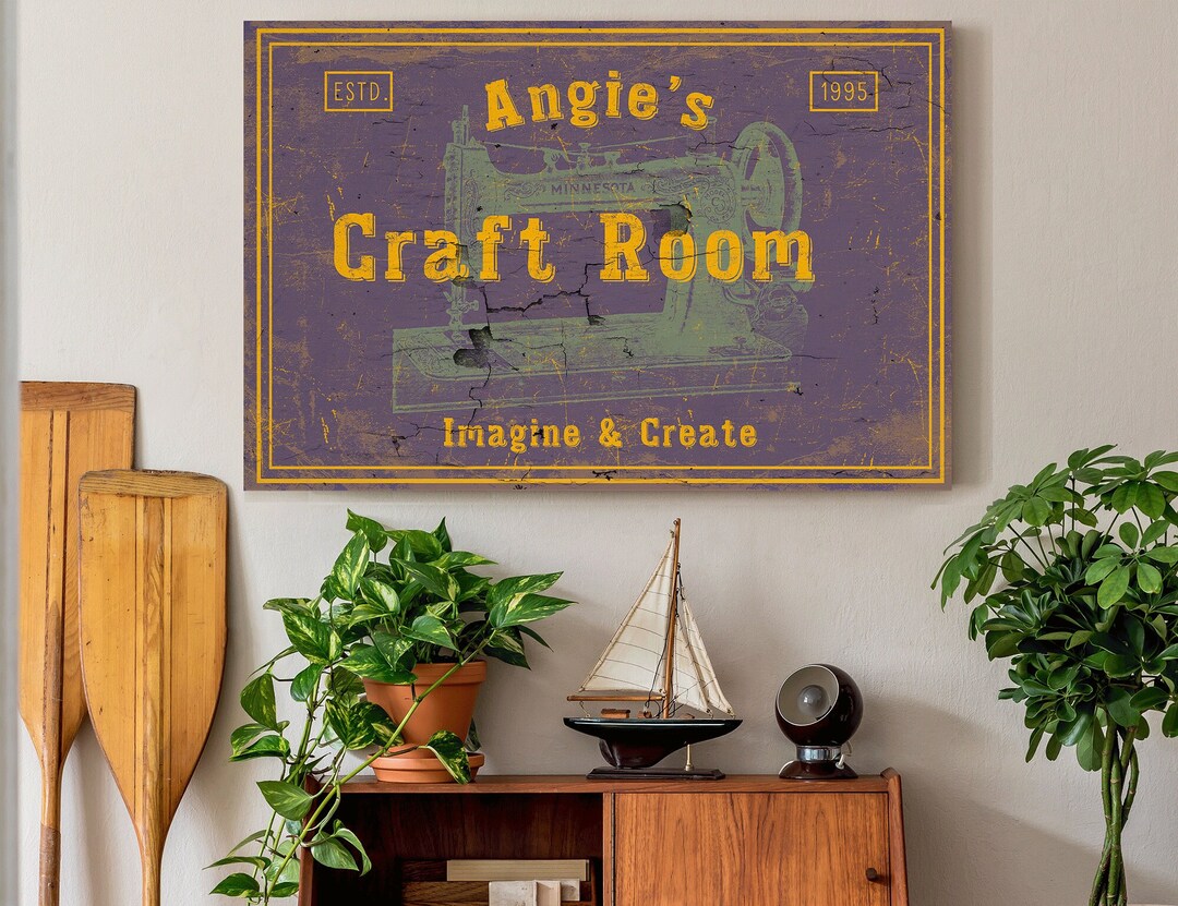 Custom Craft Room Sign - Personalized Craft Room Canvas Wall Art - Etsy